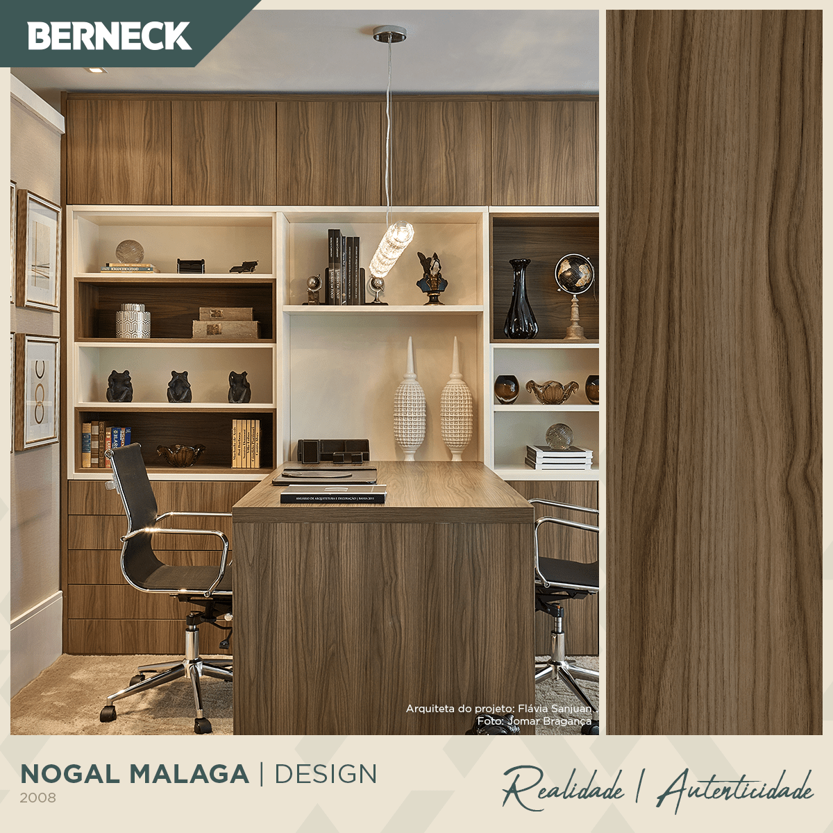 MDF 15mm 2 Face 1,85x2,75m Nogal Malaga Design Berneck